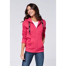 Chiemsee Kapuzensweatjacke Raspberry XXL (44) XXL (44) Chiemsee Damen-Kapuzenjacke mit Label-Details