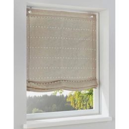 Kutti Raffrollo »Sina« mit Hakenaufhängung ohne Bohren freihängend Stoffrollo Naturlook mit Fensterhaken beige, natur Obermaterial: 100% Polyester...