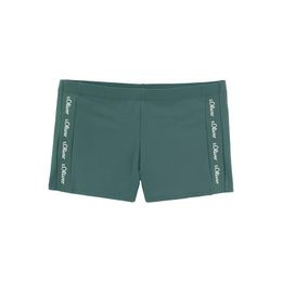 s.Oliver Boxer-Badehose mit Markenschriftzügen petrol 4 - N-Gr N-Gr 4 Trendige Unifarbe