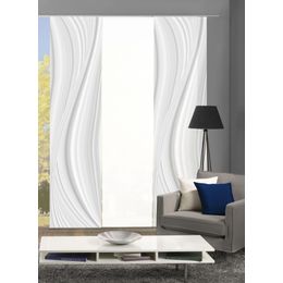 Schiebegardine Home Wohnideen "LAURINA 3er SET" Gr. 1, grau, B:60cm H:245cm, Polyester, Gardinen, Schiebevorhang Digidruck 3er Set LAURINA