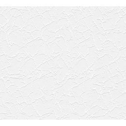 A.S. Création Strukturtapete A.S. CRÉATION "Simply White", weiß, B:0,53m L:10,05m, Papier, Vinyl, Tapeten, Tapete einfarbig Tapeten Wohnzimmer Schlafzimmer Küche Flur Design
