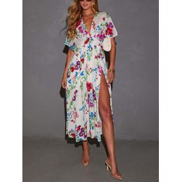 Milan Kiss Kleid in Wei&szlig;/ Gr&uuml;n/ Blau - 69% | Gr&ouml;&szlig;e M | Damen-kleider