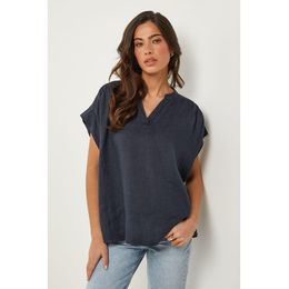 Le Monde du Lin Leinen-Shirt in Dunkelblau - 76% | Gr&ouml;&szlig;e 40/42 | Damen-tops