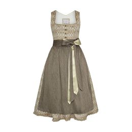 Alpenfee Dirndl ''Tinka'' in Beige/ Braun - 67% | Größe 48 | Damen-dirndl