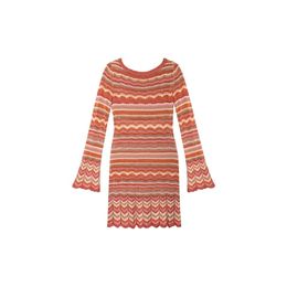 THE-ARE Strickkleid Damen Größe XS beige / orange / altrosa / rot
