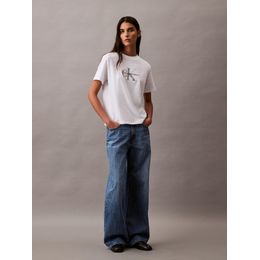 Calvin Klein Jeans T-Shirt Damen Gr&ouml;&szlig;e S grau / wei&szlig;