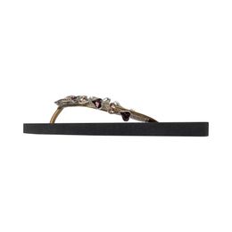 Uzurii Slipper & Pantoletten - Zehentrenner Heart Bronze - Gr. 35,5 (EU) - in Schwarz - für Damen