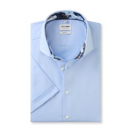 OLYMP Herren Kurzarmhemd "Level 5", blau, Gr. 38, Obermaterial: 97% Baumwolle, 3% Elastolefin, Hemden