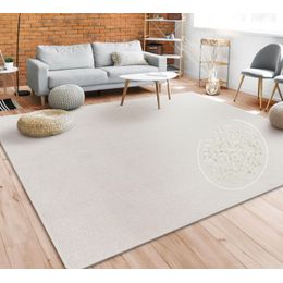 Teppich Paco Home, B:60cm H:13mm L:100cm, beige, Obermaterial: 100% Polypropylen, Wohnzimmer, Teppiche, "Porto 890", Kurzflor, Uni-Farben, ideal im