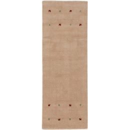 Wollteppich CarpetFine, B:80cm H:15mm L:500cm, beige, Wolle, Wohnzimmer, Teppiche, "Gabbeh Uni, auch als L&auml;ufer und Rund erh&auml;ltlich", reine Wolle,