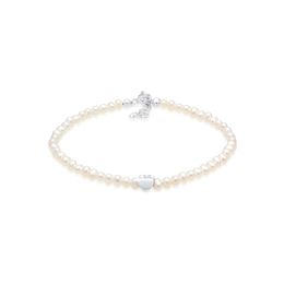 Elli Damen Perlenarmband "Herz S&uuml;&szlig;wasserzuchtperlen Wei&szlig; 925 Sterling Silber", 16cm, ohne Stein, Silber 925 (Sterlingsilber), silber, Silber 925
