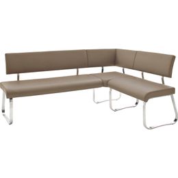 Eckbank MCA furniture, B:189cm H:86cm T:138cm, braun, 100% Leder, Küche, Sitzbänke, "Arco", Eckbank frei im Raum stellbar, Breite 200 cm, belastbar