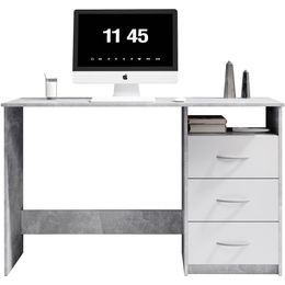 Schreibtisch BEGA OFFICE, B:123cm H:77cm T:50cm, grau, Büro, Tische, "Adria, Computertisch", Schubkästen rechts oder links montierbar, Breite 123 cm