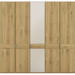 Drehtürenschrank Musterring, B:250cm H:236cm, braun, Schränke, "Savona, Kleiderschrank, Schrank, Garderobe, teilmassiv Eiche", Türen in Bianco-Eiche
