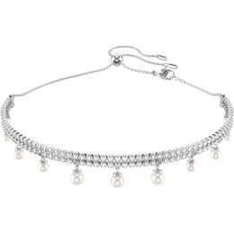 Swarovski Damen Choker "Schmuck Geschenk Ariana Grande Halsband", Metall Perlen, L: 30, silber, Metall, Perlen, Halsketten, mit Swarovski Kristall -