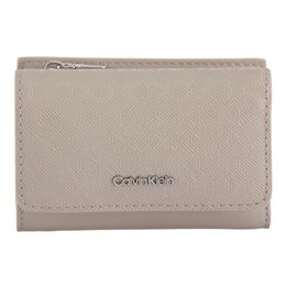 Calvin Klein Damen Geldbörse "CK MUST AOP SMALL TRIFOLD W ZIP", grau, Lederimitat, unifarben, Basic, Kleinlederwaren, Damen Portemonnaie, Geldbeutel