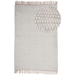 Teppich CarpetFine, B:190cm H:5mm L:290cm, wei&szlig;, Baumwolle, Wohnzimmer, Teppiche, "Kelim Chindi uni, auch als L&auml;ufer", Wendeteppich, reine Baumwolle,
