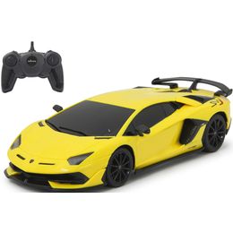 Jamara Kinder RC-Auto "Lamborghini Aventador SVJ 1:24 - 40 MHz, gelb", gelb, Kunststoff, B:10cm H:5cm T:21cm, Fernlenkfahrzeuge