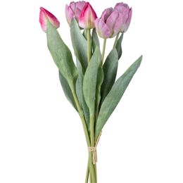 Kunsttulpe Creativ green, H:49cm, rosa, Kunststoff, Kunstpflanzen, "Bund aus Tulpen", mit 5 Stielen