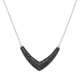 Damen Collier "mit Zirkonia oder Spinell, Silber 925", 45cm, Silber 925 (Sterlingsilber), schwarz, Giorgio Martello MILANO, Silber 925