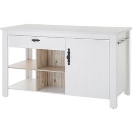 K&uuml;cheninsel Home Affaire, B:161cm H:92cm T:77cm, wei&szlig;, Komplettk&uuml;chen-Sets, "Florenz, K&uuml;chenblock in Pinie Wei&szlig;, Kochinsel, K&uuml;chenarbeitsblock",