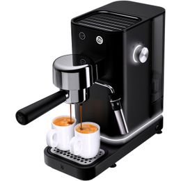 WMF Espressomaschine "Lumero Deep Black", B:31cm H:30,5cm T:14cm, schwarz, Kaffeemaschinen, kompakt, dezente LED-Beleuchtung, 15 bar, 1350 Watt,