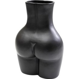 Tischvase KARE DESIGN, B:27cm H:40cm T:16cm, schwarz, Dolomit, Keramik, Vasen, "Vase Donna"
