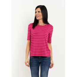 Seidel Moden Damen T-Shirtmagenta,50, Gr. 42, gestreift, Jersey, Obermaterial: 95% Viskose, 5% Elasthan, Shirts, mit Streifenmuster, MADE IN GERMANY