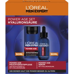 L'Oréal Herren Pflege-Set "Power Age-Set: Serum & Pflege", transparent, L'ORÉAL PARIS MEN EXPERT, Hautpflegemittel, mit Hyaluron