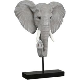 Tierfigur Gilde, B:25cm H:42cm T:8cm, grau, Kunstharz, Dekofiguren, "Skulptur Elefant Ringo grau H. 42 cm"