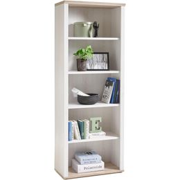 Aktenregal BEGA OFFICE, B:76cm H:203cm T:38cm, braun, Holzwerkstoff, Regale, "Romance", im Landhausstil, Regal mit offenen F&auml;cher