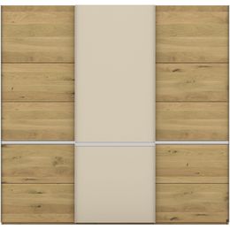 Schwebetürenschrank Musterring, B:250cm H:236cm, beige, Schränke, "Savona, Kleiderschrank, Schrank, Garderobe, mit Schiebetüren", Türen Bianco-Eiche