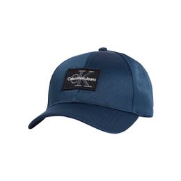 Calvin Klein Herren Baseball Cap "MONO LOGO PATCH CAP", blau, unifarben, Web, Kunstfaser, Caps, leichten Schimmereffekt, Logopatch, unisex