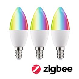 Paulmann LED-Leuchtmittel "Smart 3er-Pack Kerze 470lm 2200K-6500K 230V", L:10,7cm &Oslash;:3,8cm, wei&szlig;, Leuchtmittel