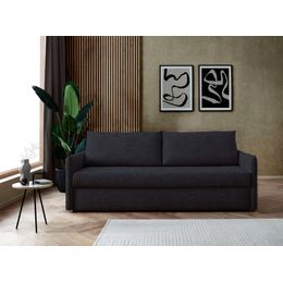 Schlafsofa Bali, B:222cm H:93cm T:98cm, grau, 100% PES, Kinderzimmer, Sofas, "Pisa", mit 3 Matratzenarten, Lattenrost, stabiles Untergestell