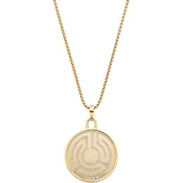 Kette mit Anhänger Leonardo "Halskette Joy, 024366, 024367", transparent (gelbgoldfarben, transparent, kristallweiß, weiß), Halsketten, Damen, Edelstahl Glas Perlen, L: 85 B: 50mm, Edelstahl, Glas, Perlen, mit Zirkonia (synth.) - mit Perle (imitiert), B:50mm