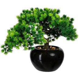 Kunstbonsai Creativ green, H:26cm, grün, Kunststoff, Kunstpflanzen, "Bonsai Lärche", im Keramiktopf