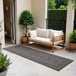 Outdoorteppich Hanse Home, B:80cm H:5mm L:250cm, schwarz, Polypropylen, Balkon, Teppiche, "Kona Wendeteppich", In und Outdoor, Flachgewebe,