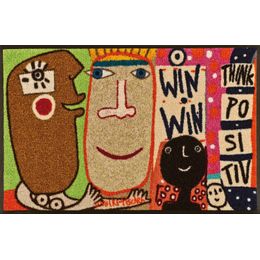 L&auml;ufer, B:60cm H:7mm L:180cm, bunt, wash+dry by Kleen-Tex, Kunstfaser, Flur, Teppiche, "Think Positiv", Schmutzfangl&auml;ufer, modernes Design,