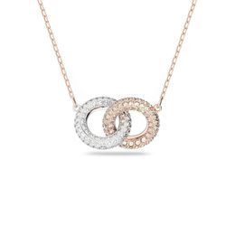 Swarovski Damen Kette mit Anhänger "Dextera Round", Metall, L: 43, gold, Metall, Halsketten, mit Swarovski Kristall