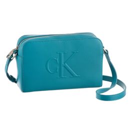 Damen Messenger Bag "SCULPTED EW CAMERA BAG20", Calvin Klein Jeans, blau, Lederimitat, unifarben, Taschen, kleine Umhängetasche, Schultertasche Damen