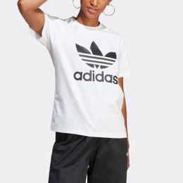 Damen T-Shirt "ADICOLOR CLASSICS TREFOIL", wei&szlig;, Gr. XS, adidas originals, Obermaterial: 93% Baumwolle, 7% Elasthan, Shirts