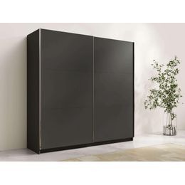 Kleiderschrank Home Affaire, B:150,6cm H:207cm T:61,5cm, grau, Melamin, Schlafzimmer, Schränke, "Kleiderschrank Fresno mit 5 Einlegeböden und