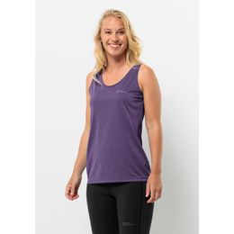 Jack Wolfskin Damen Funktionstop "CROSSTRAIL TANK W", lila, Gr. XS, 100% POLYESTER, Tops