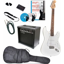Clifton E-Gitarre "E-Gitarren Set, 10 teilig", Rechtshänder, weiß, L:105cm, Saiteninstrumente, Komplettset