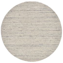 Wollteppich Theko, H:14mm &Oslash;:190cm, beige, Schurwolle, Teppiche, "Pure UNI", Handwebteppich, meliert, reine Wolle, handgewebt