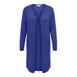 Only CARMAKOMA Damen Strickjacke "CARANNIE LIFE LS LONG OPEN CARDIGAN KNT", blau, Gr. M, unifarben, Strick, Obermaterial: 100% Polyester, Strickjacken
