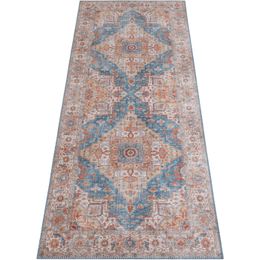 Teppich Hanse Home, B:80cm H:5mm L:200cm, blau, Polyester, Wohnzimmer, Teppiche, "Sylla", Orientalisch, Läufer, Vintage, Wohnzimmer, Schlafzimmer,