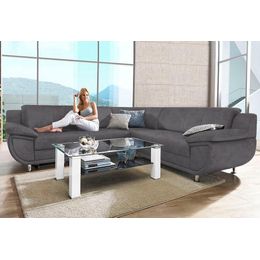 Ecksofa Trendmanufaktur, B:267cm H:85cm T:247cm, grau, Microfaser PRIMABELLE (100% Polyester);Kunstleder SOFTLUX;Struktur (54% Polyacryl, 46%