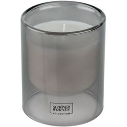 Sch&ouml;ner Wohnen Kollektion Duftkerze, B:9cm H:11cm T:9cm, grau, SCH&Ouml;NER WOHNEN-KOLLEKTION, Glas, Wachs, Kerzen, "&raquo;Cedar L&laquo;", im Glas, anregender & sinnlicher Duft, Brenndauer